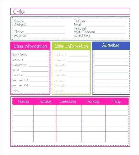 Excel Student Schedule Template Help Cards Design Templates