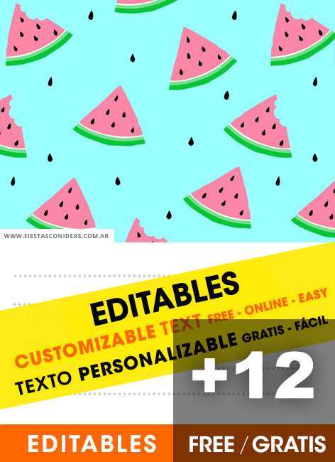 Watermelon Birthday Invitation Template Cards Design Templates