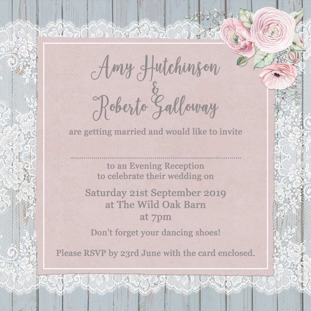 Wedding Reception Invitation Examples Cards Design Templates