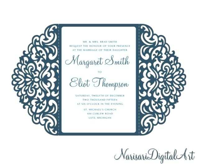 Two Fold Wedding Invitation Template Cards Design Templates