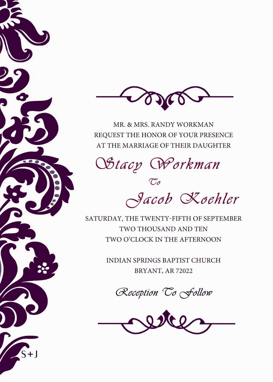 10 Formal Invitation Card Template Sampletemplatess Sampletemplatess