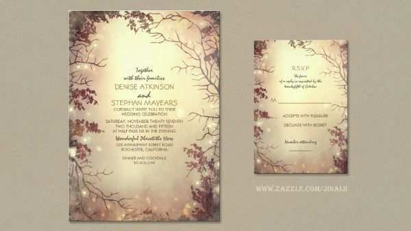 Enchanted Forest Wedding Invitation Template Cards Design Templates