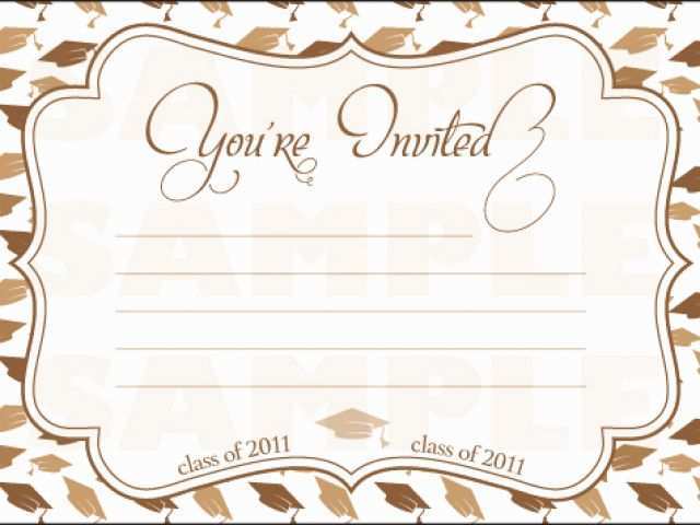 Blank Graduation Invitation Template Cards Design Templates