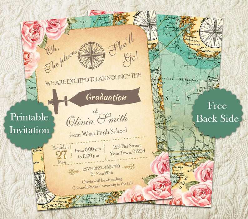 Oh The Places You Ll Go Birthday Invitation Template Free Cards Design Templates