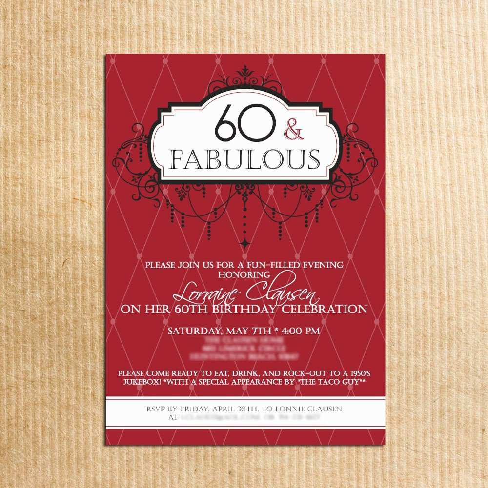 26 Creative Elegant 60Th Birthday Invitation Templates Formating For 