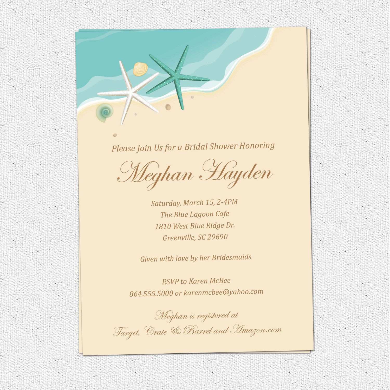 Free Printable Beach Wedding Invitations
