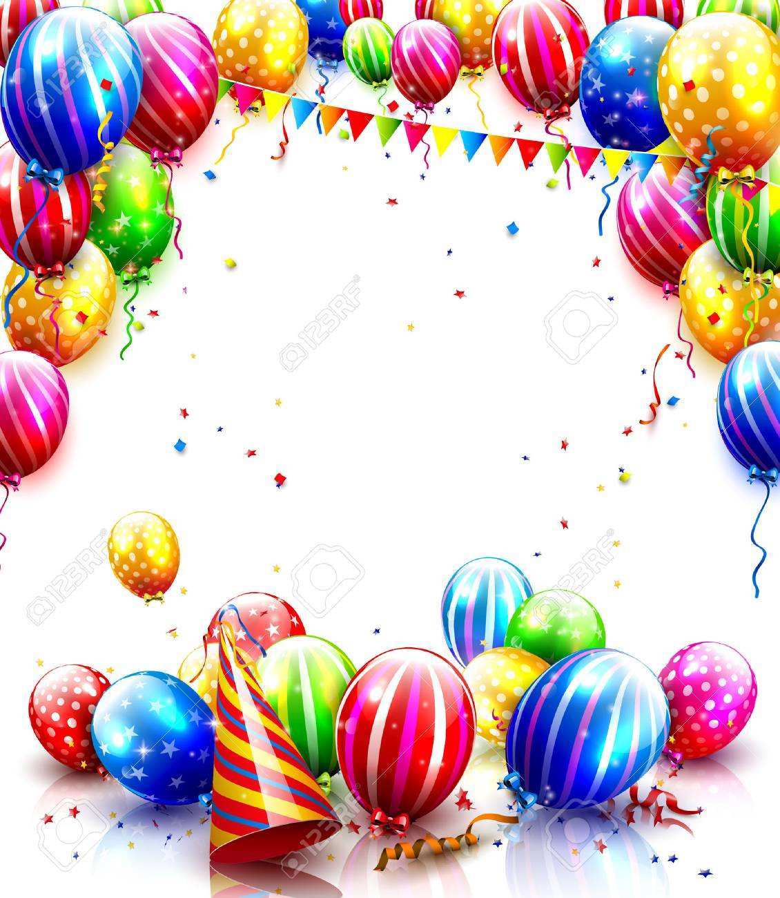 Birthday Invitation Template Balloons Cards Design Templates