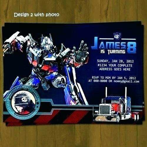 Transformers Birthday Invitation Template Cards Design Templates