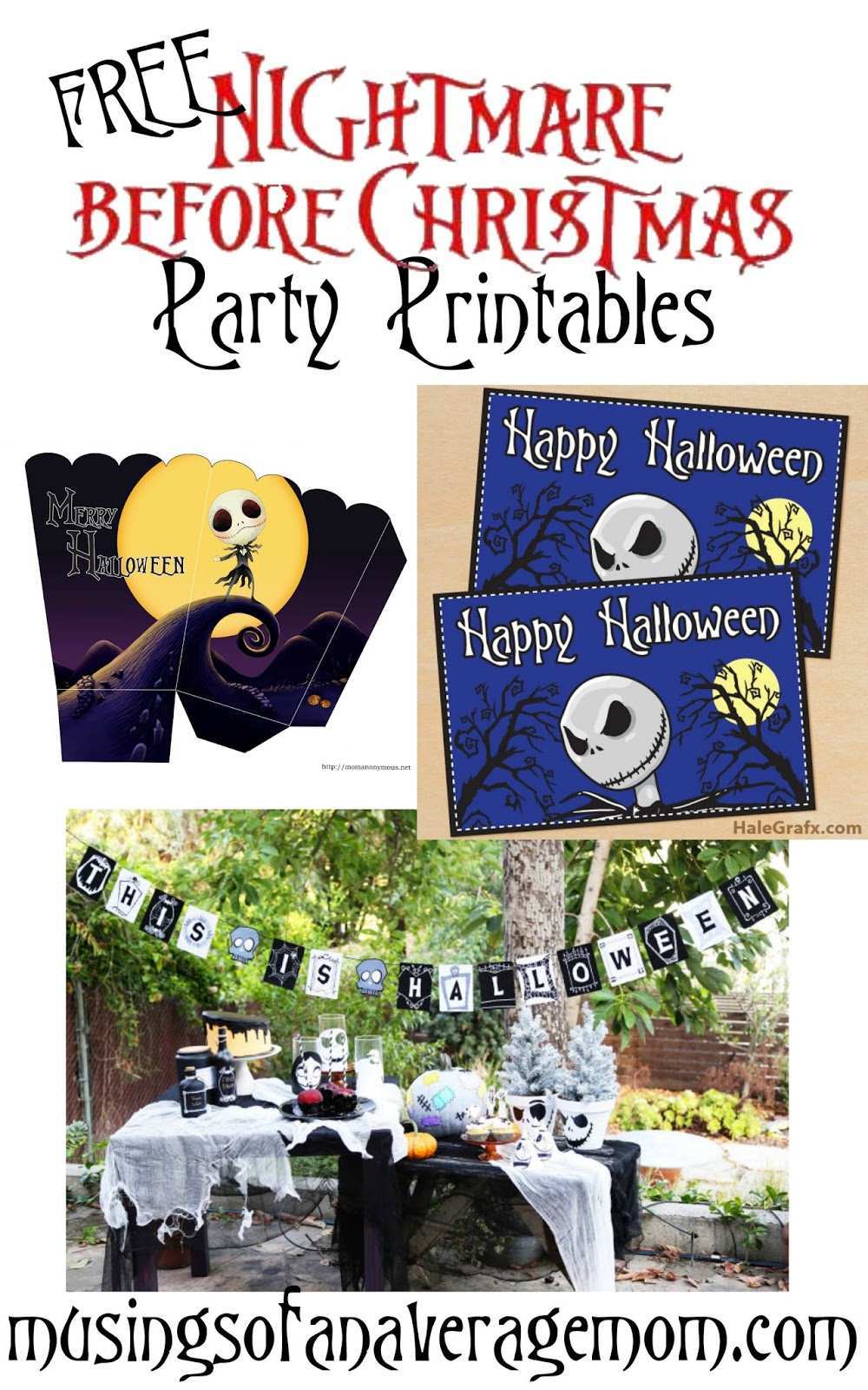 Nightmare Before Christmas Birthday Invitation Template Cards Design 
