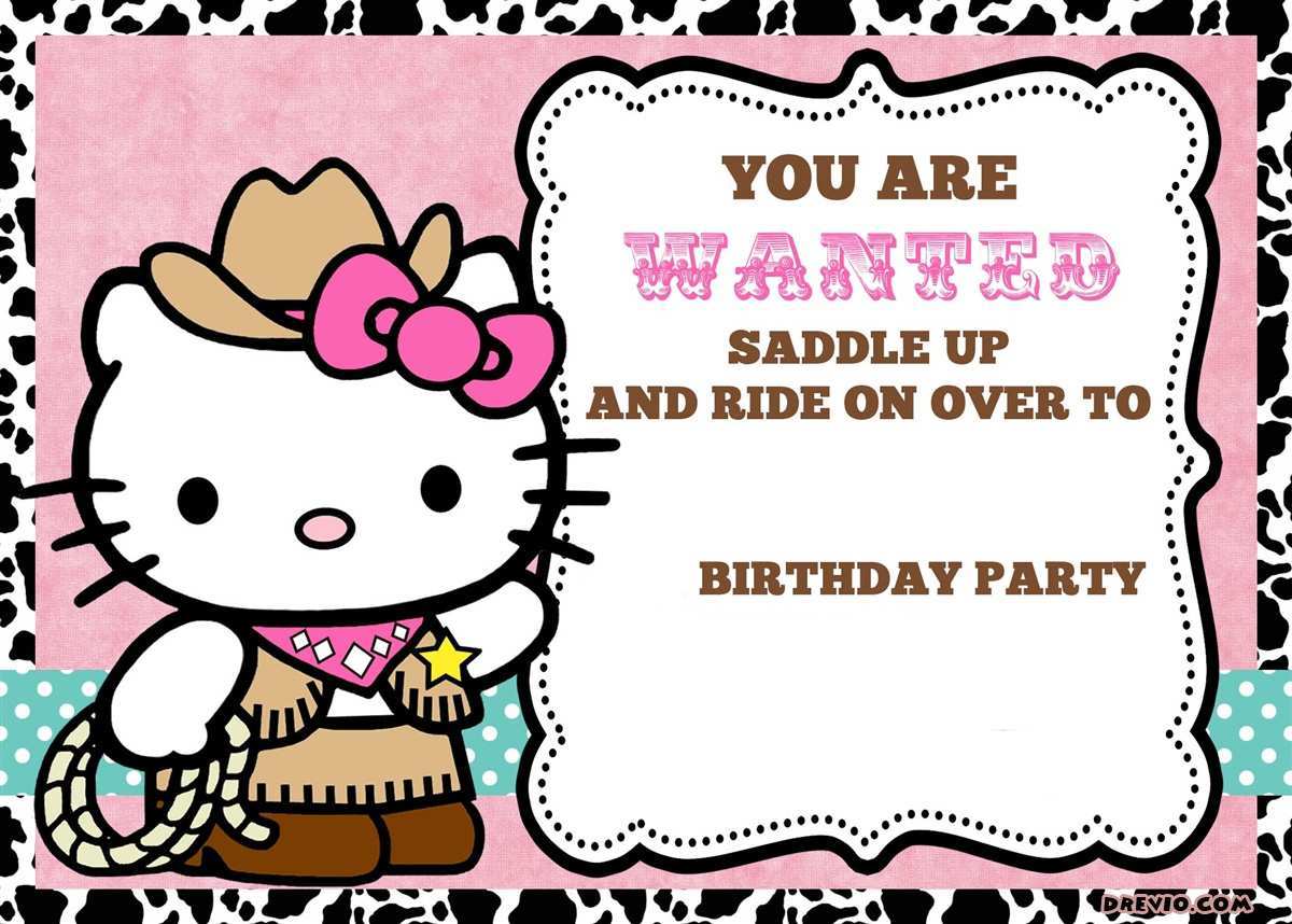 Hello Kitty Birthday Invitation Template Free Cards Design Templates