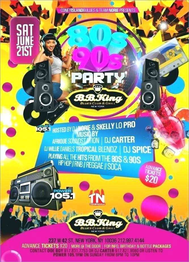 Free 90S Party Invitation Template Cards Design Templates