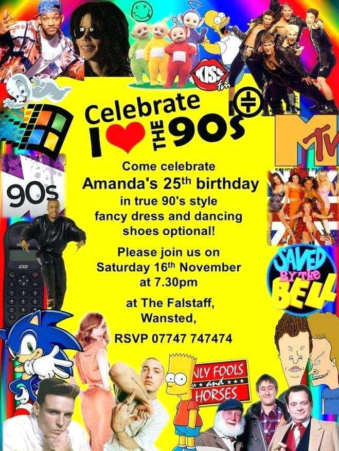 42 Printable Free 90S Party Invitation Template Layouts By Free 90S 