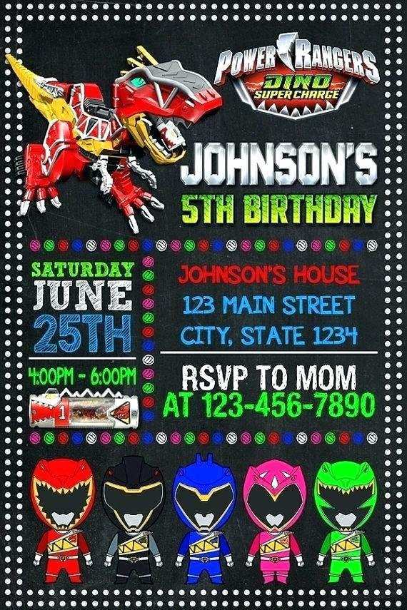 Power Rangers Birthday Invitation Template Cards Design Templates