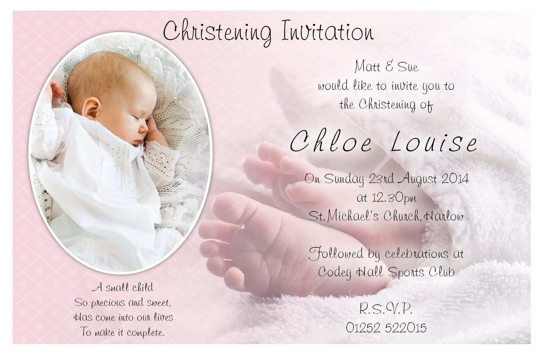 Baptism Invitations Template