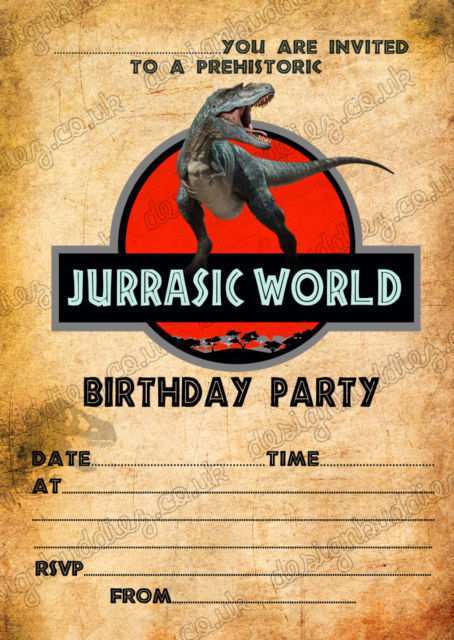 77 Free Printable Jurassic World Party Invitation Template For Free For 